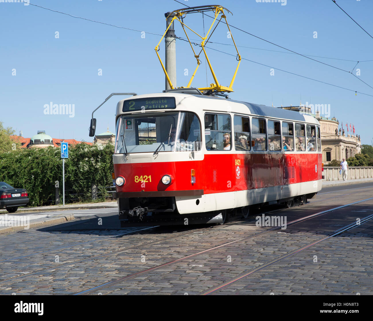 Tram in Prague Czech Republic Stock Photo - Alamy