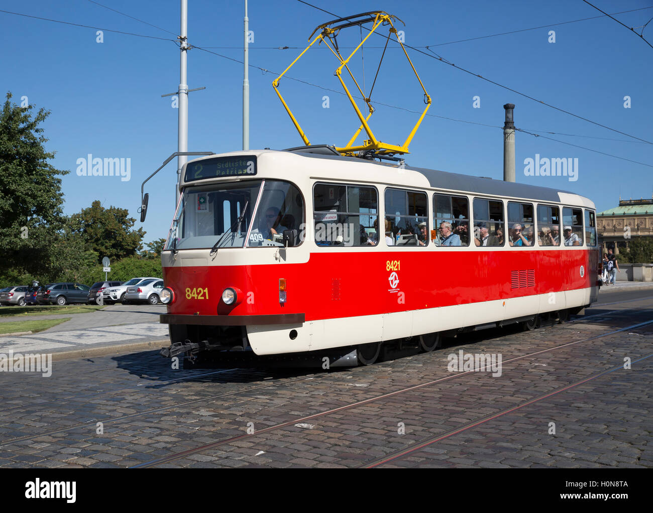 Tram in Prague Czech Republic Stock Photo - Alamy