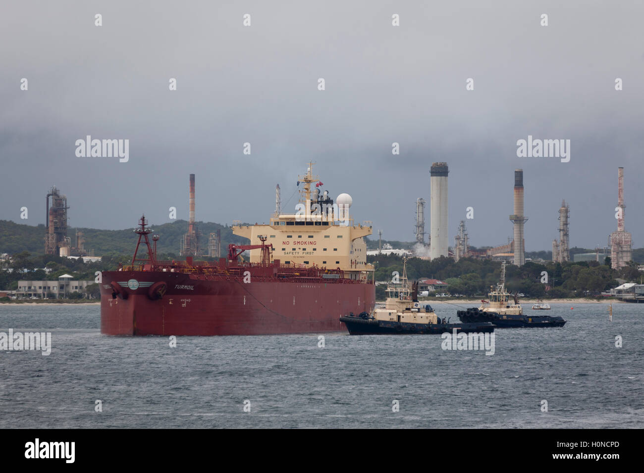 The fully loaded Turmoil Bulk Fuel Tanker arriving with the assistance ...