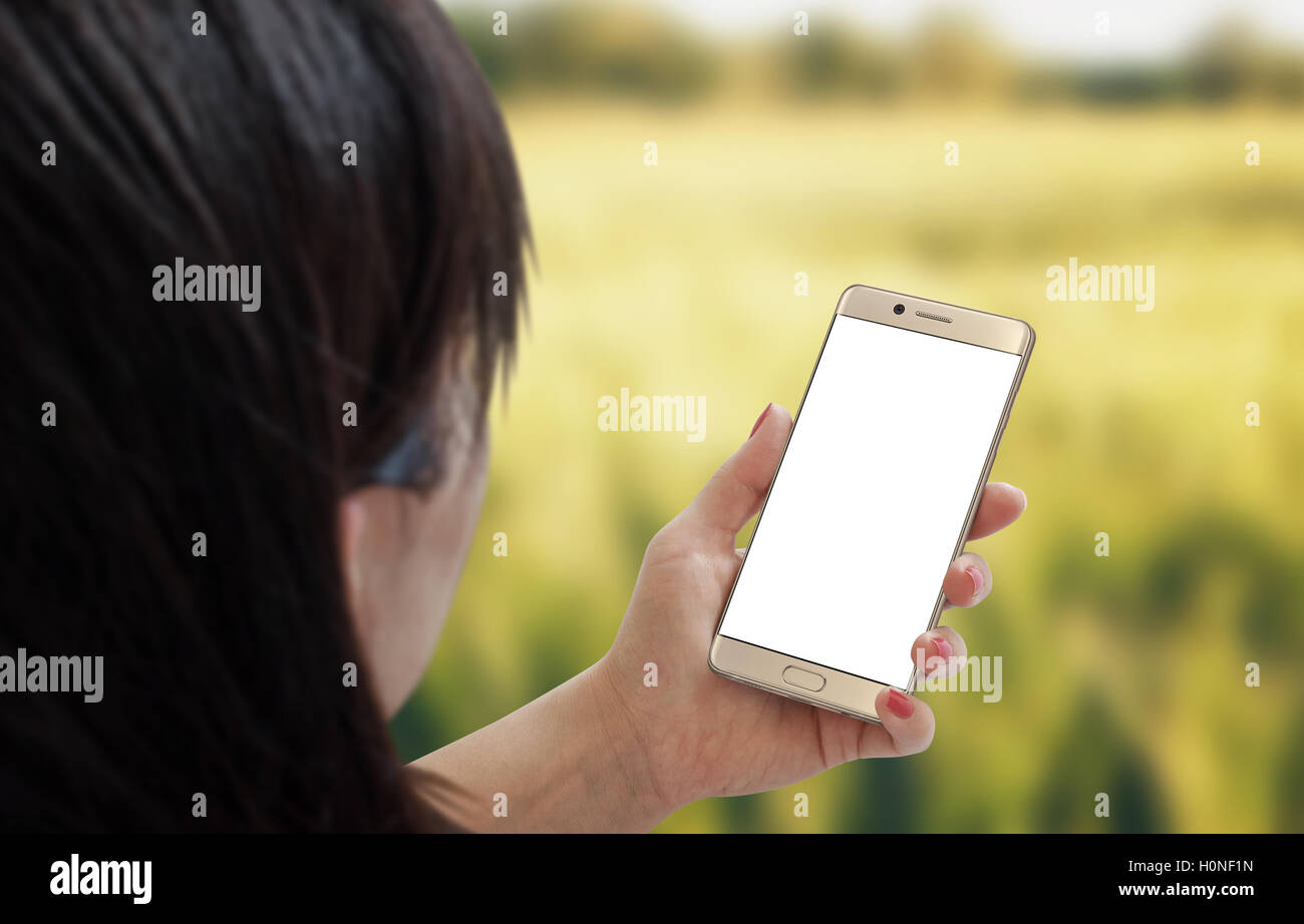 Woman hand holding smartphone hi-res stock photography and images - Alamy