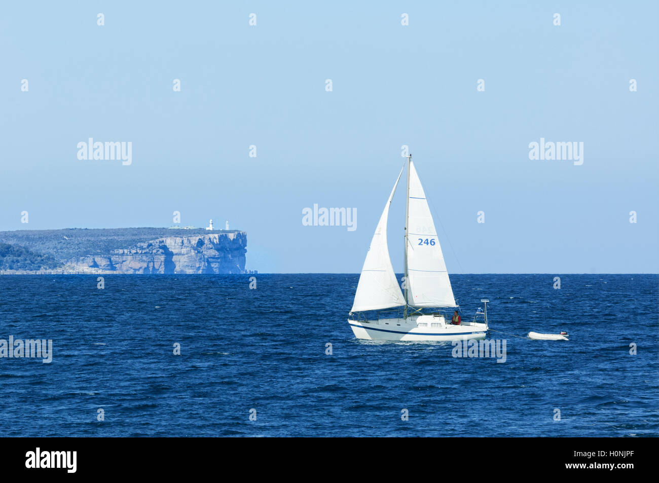 Sailing Boat in scenic Jervis Bay with Point Perpendicular in the ...