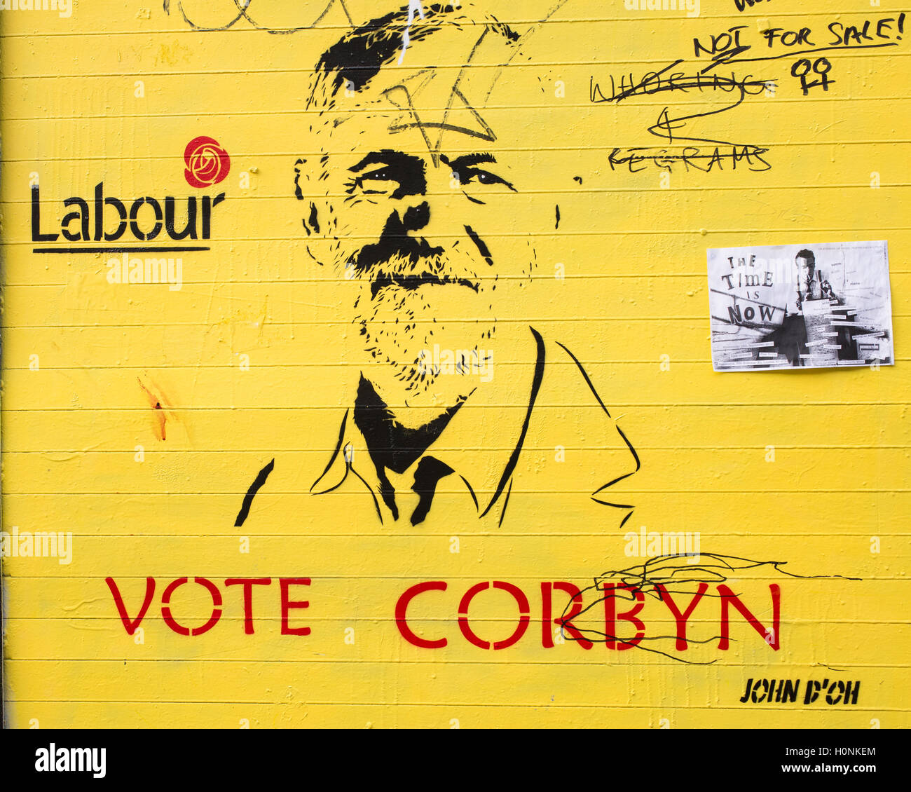 Mural graffiti supporting Jeremy Corbyn for the Labour leadership ...