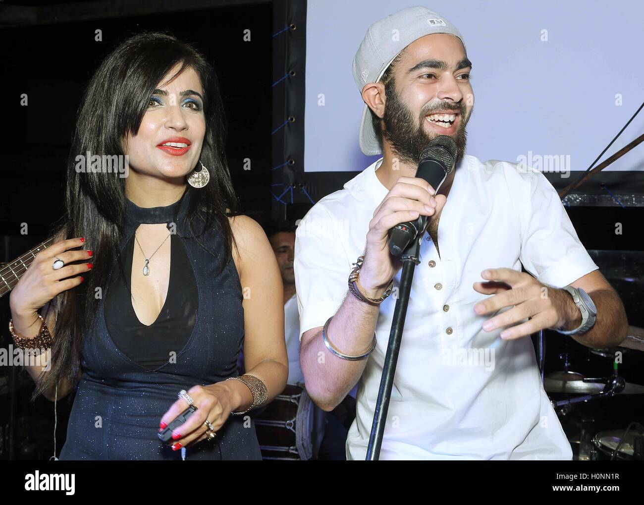 Bollywood personalities, playback singer Shibani Kashyap (L) with actor ...