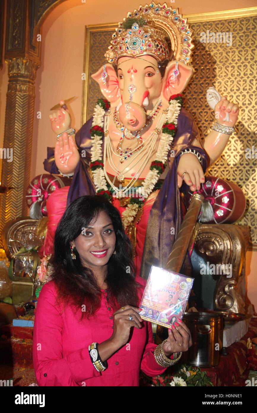 Marathi actor Megha Ghadge during the release of Marathi album Sonyachi ...