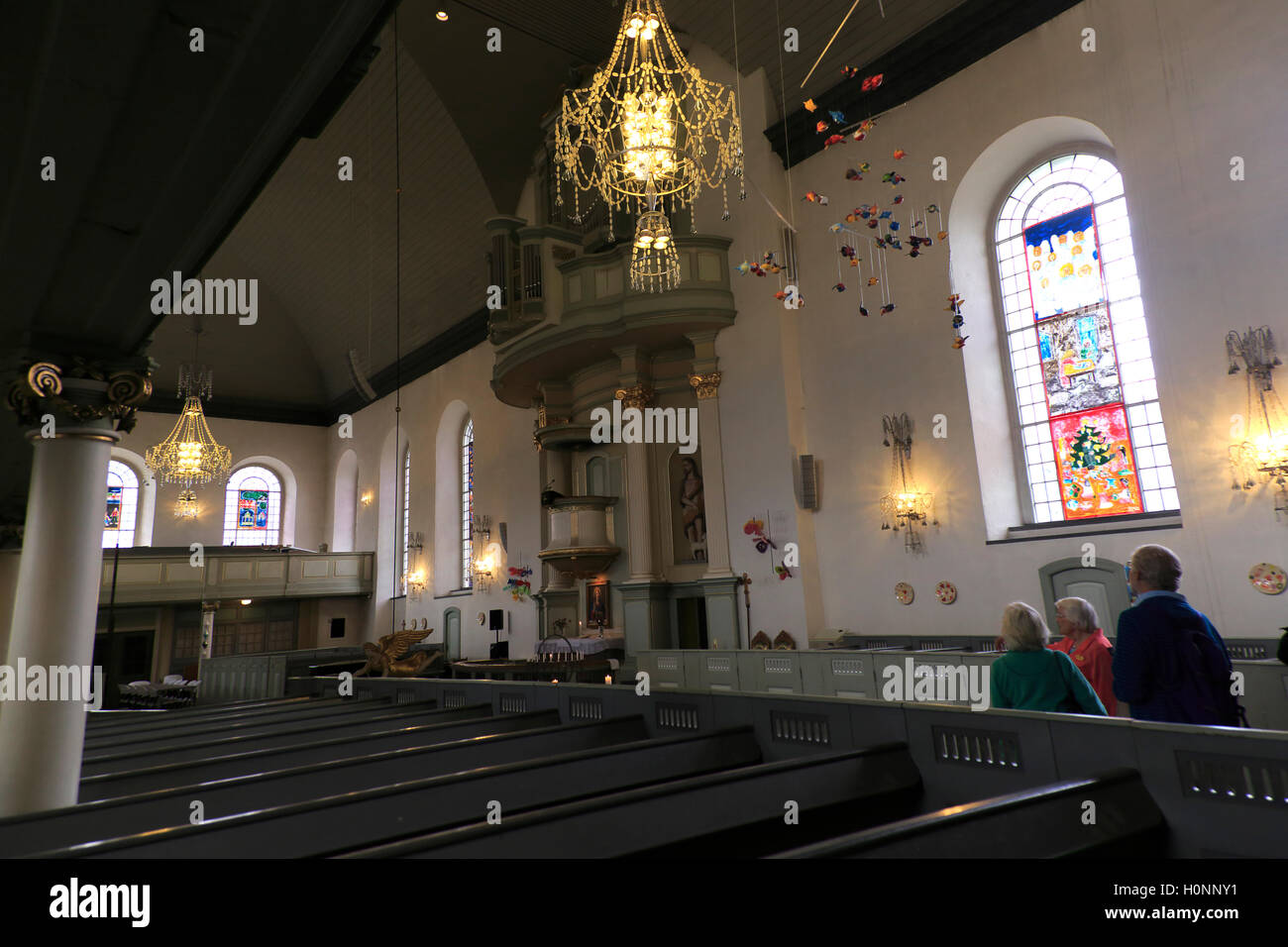Inside historic Nykirken church, city of Bergen, Norway Stock Photo - Alamy