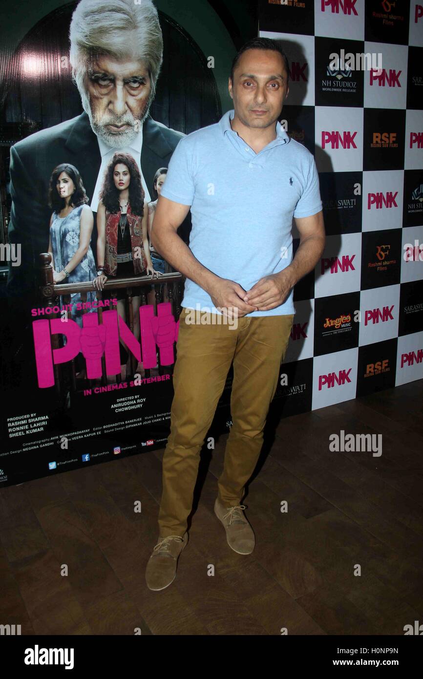 Bollywood actor Rahul Bose during the screening of film Pink in Mumbai ...