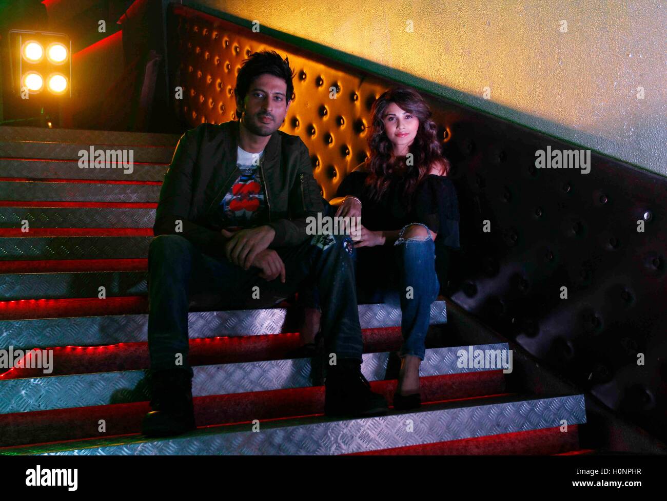 Bollywood actors Rishi Bhutani and Daisy Shah during the on location ...