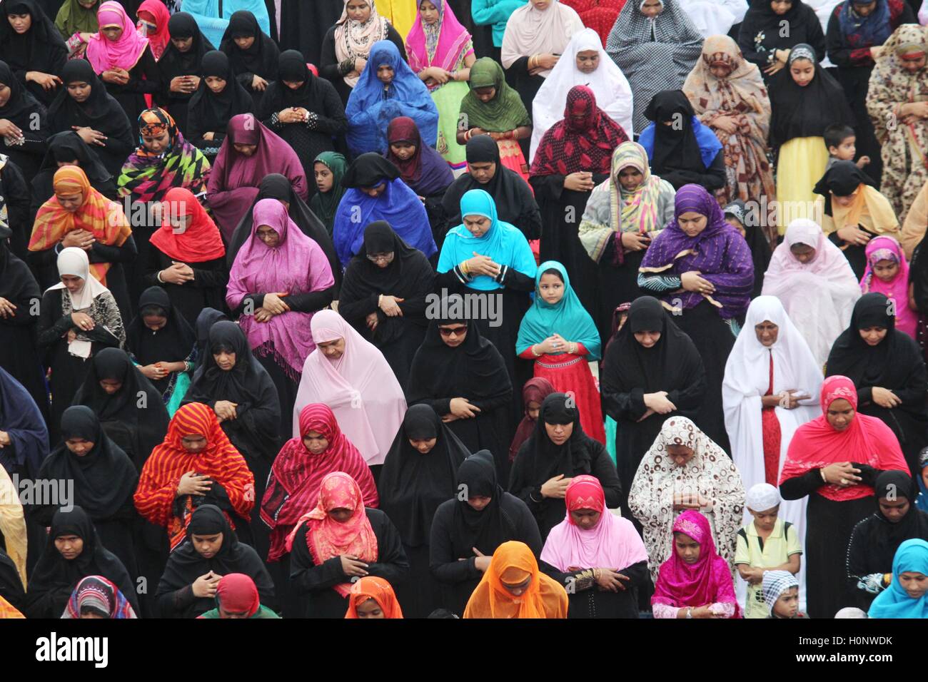 Muslim women offer prayer as they celebrate Eid al-Adha or festival of ...