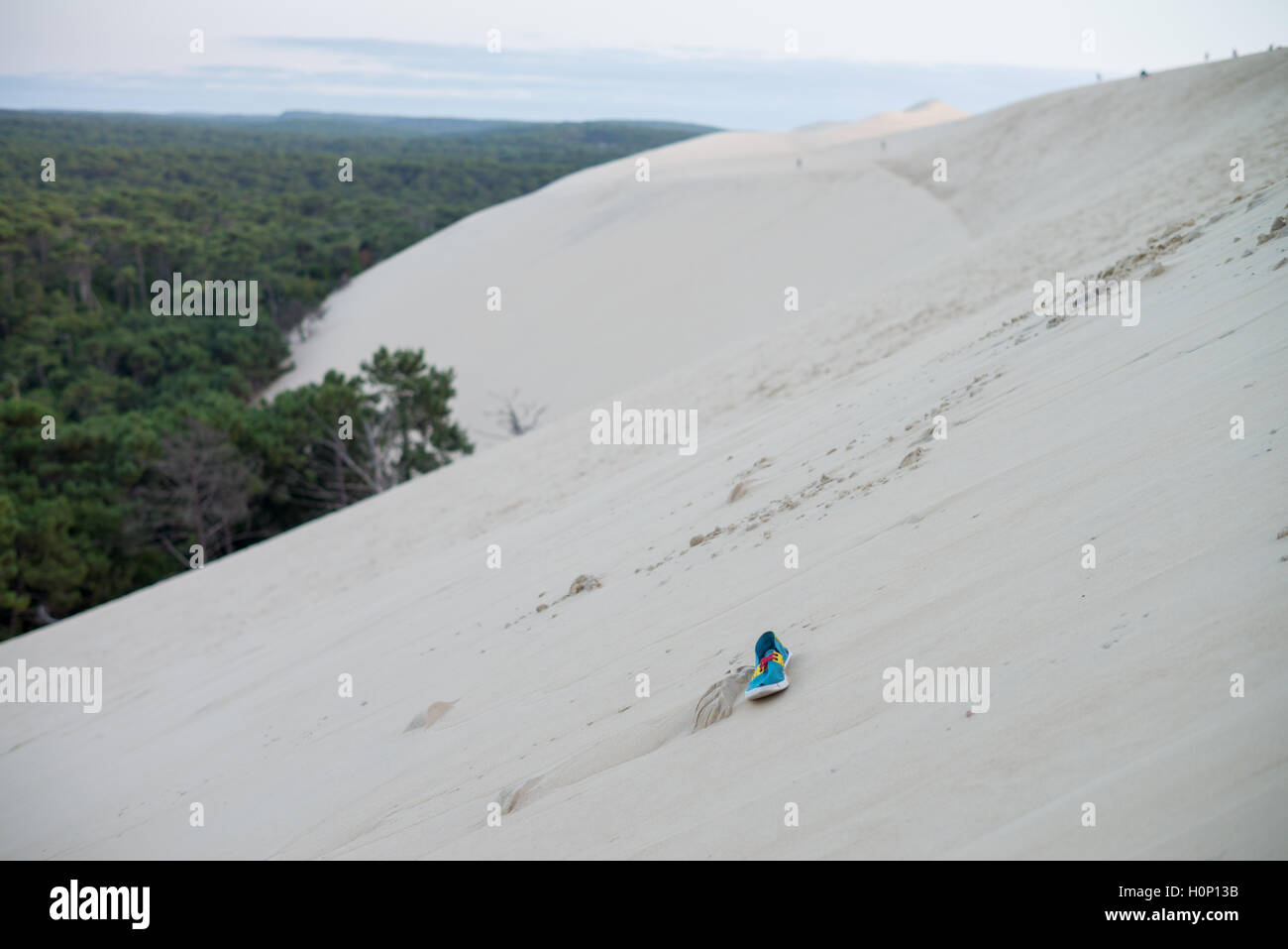 Tourists on the Great Dune of Pyla, Arcachon Bay, France Stock Photo ...