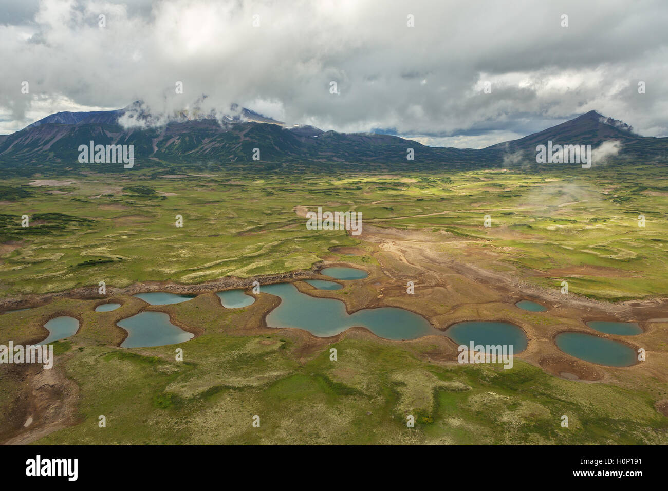 Uzon Caldera in Kronotsky Nature Reserve on Kamchatka Peninsula Stock ...