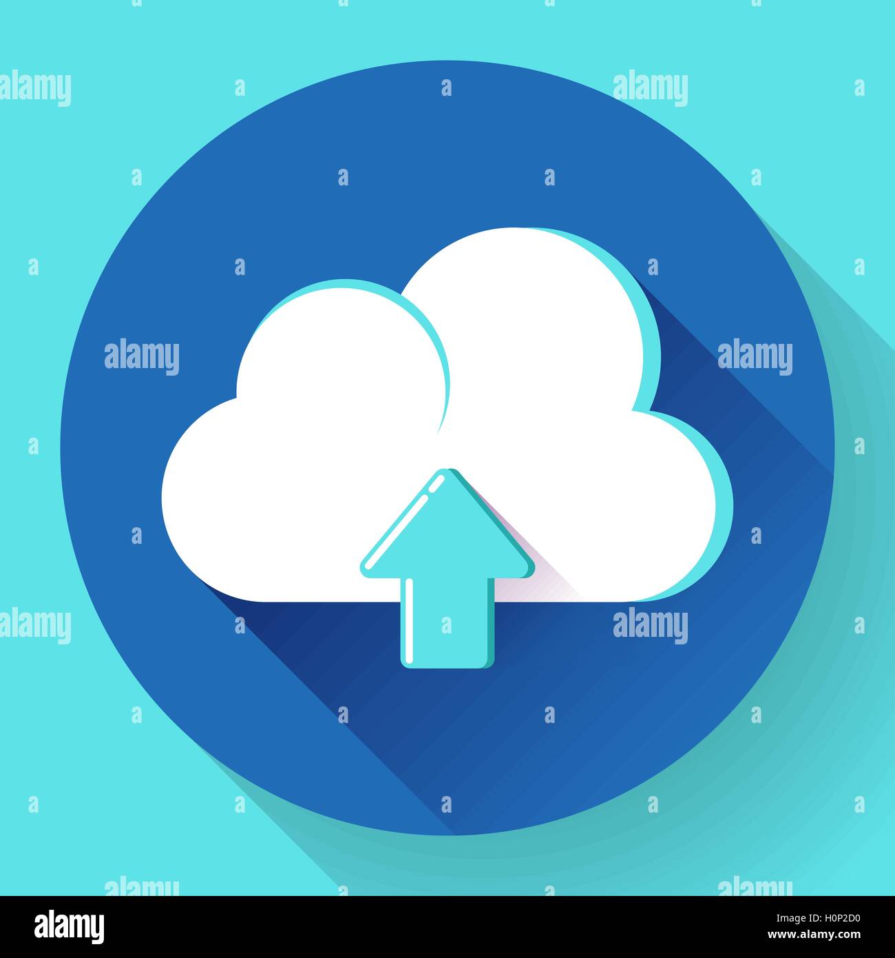 Blue Cloud Upload icon Stock Vector Image & Art - Alamy