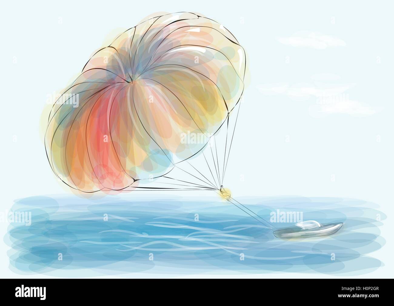 Parasailing vector vectors hi-res stock photography and images - Alamy