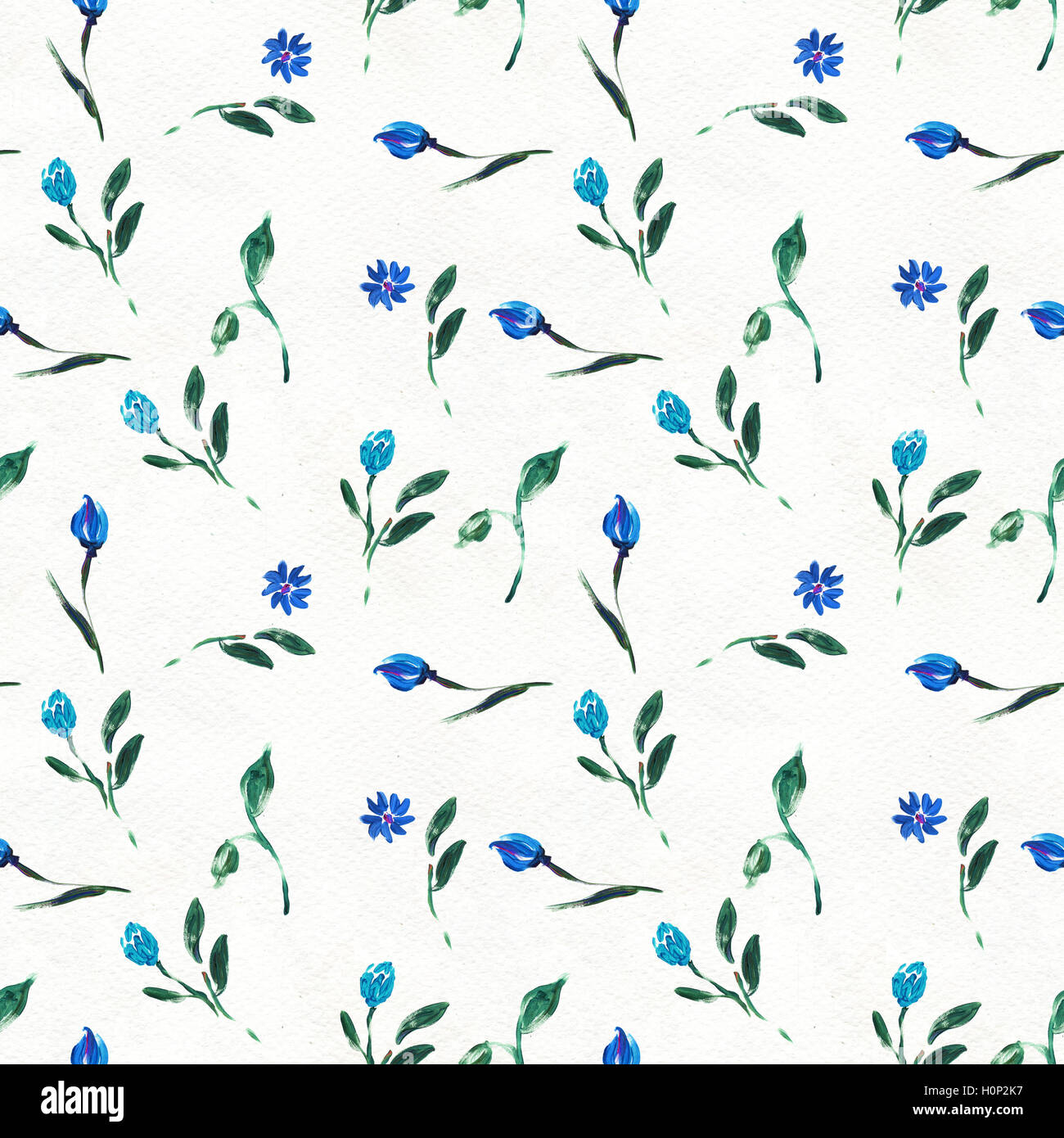 Seamless pattern with blue flowers Stock Photo - Alamy