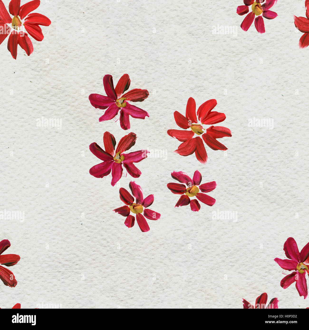 Seamless pattern with red flowers Stock Photo - Alamy