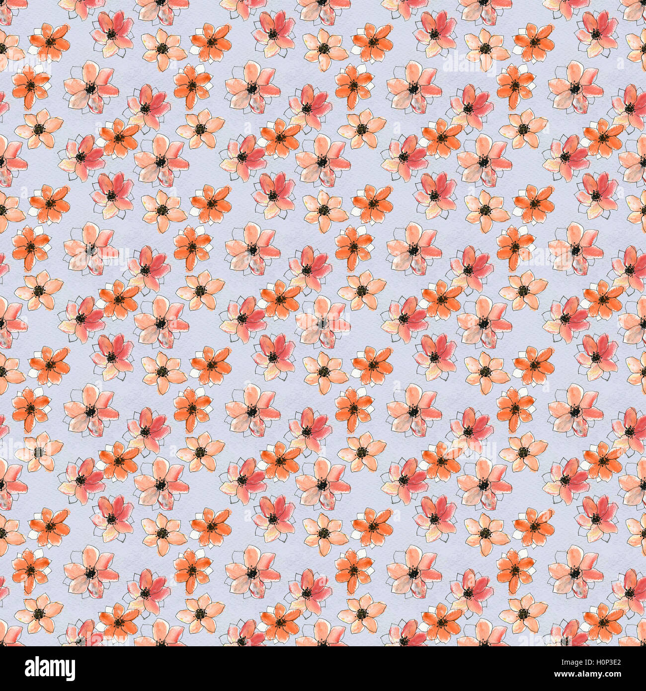 Seamless pattern with pink flowers Stock Photo - Alamy