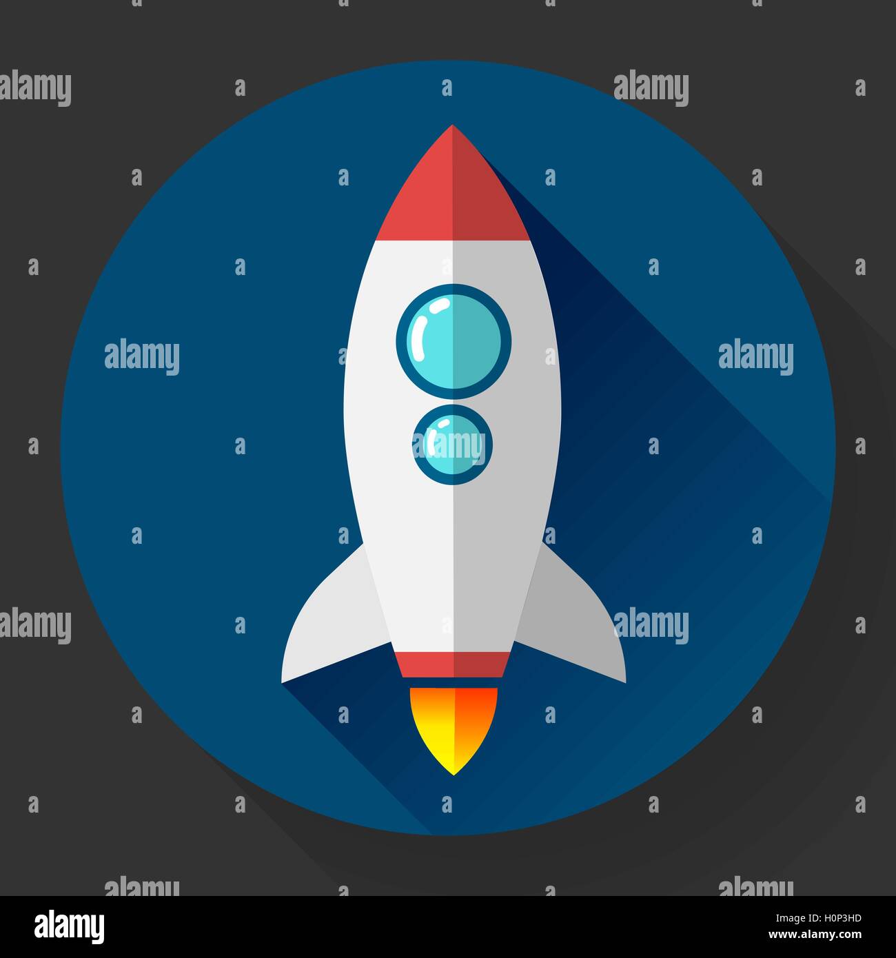 Flat rocket icon. Startup concept. Project development Stock Vector ...