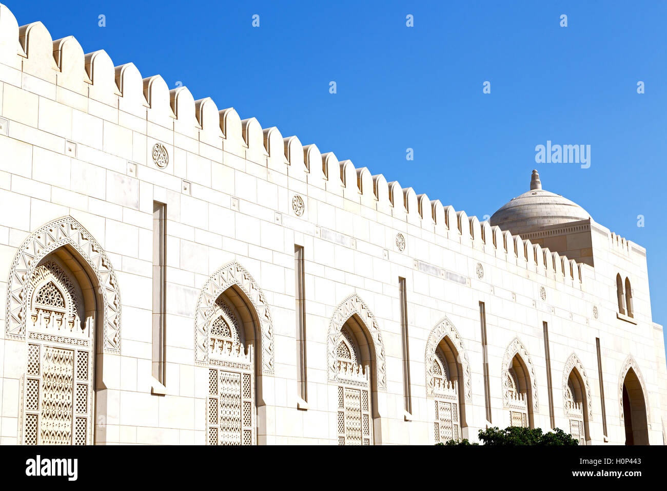 minaret and religion in clear sky in oman muscat the old mosque Stock ...