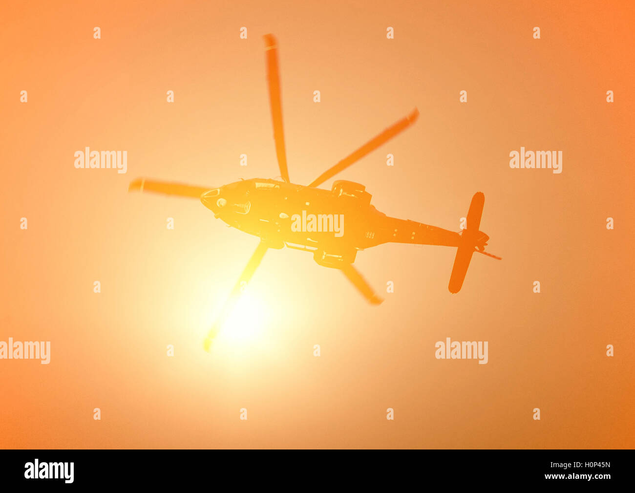 Helicopter sunset flight hi-res stock photography and images - Alamy