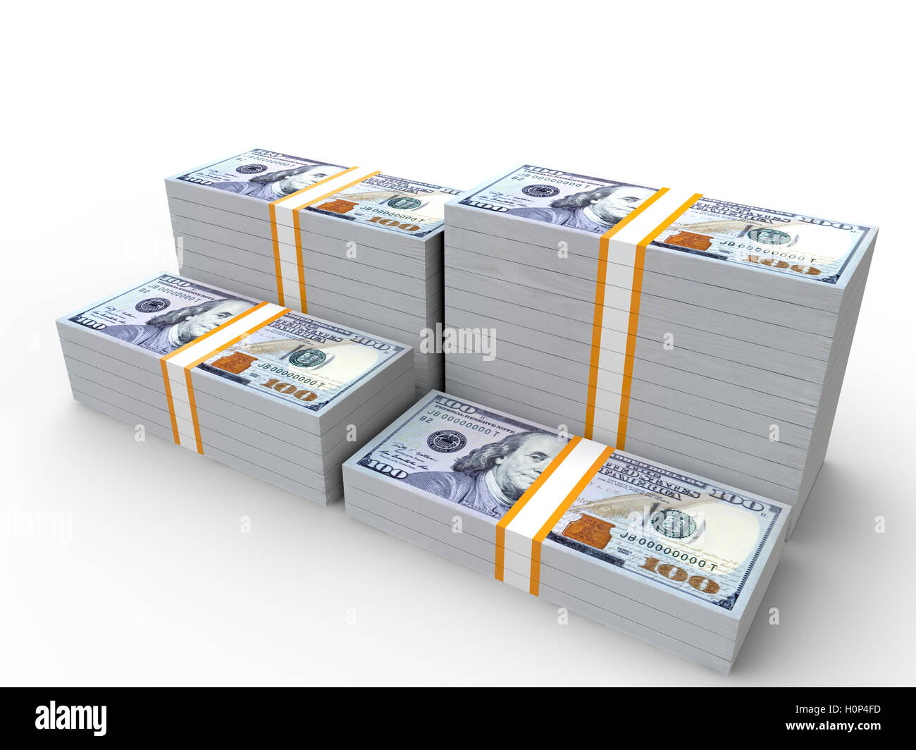 Stacks of hundred dollar bills Stock Photo - Alamy