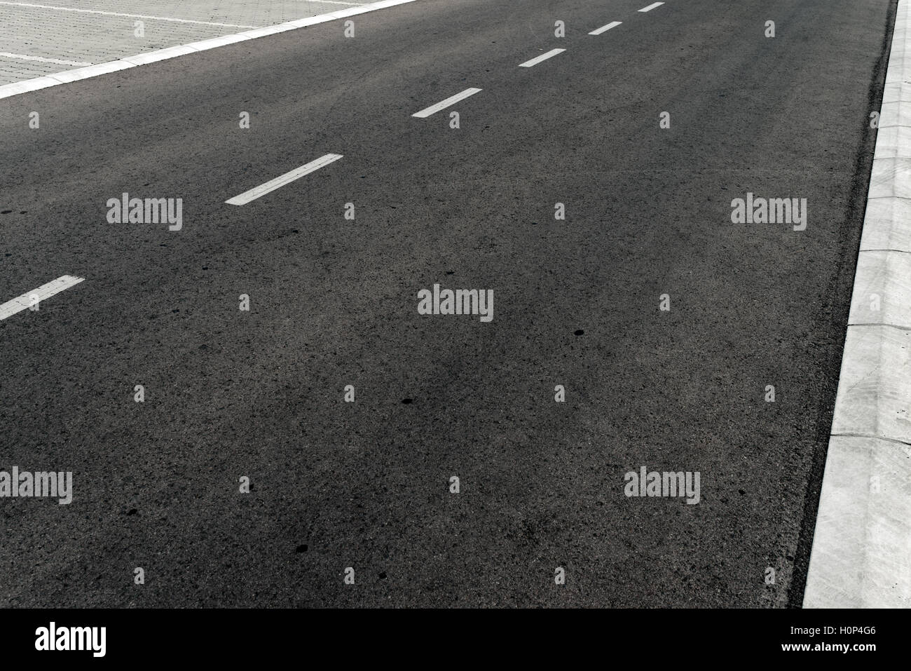 Empty two lane asphalt road highway vanishing in perspective Stock ...
