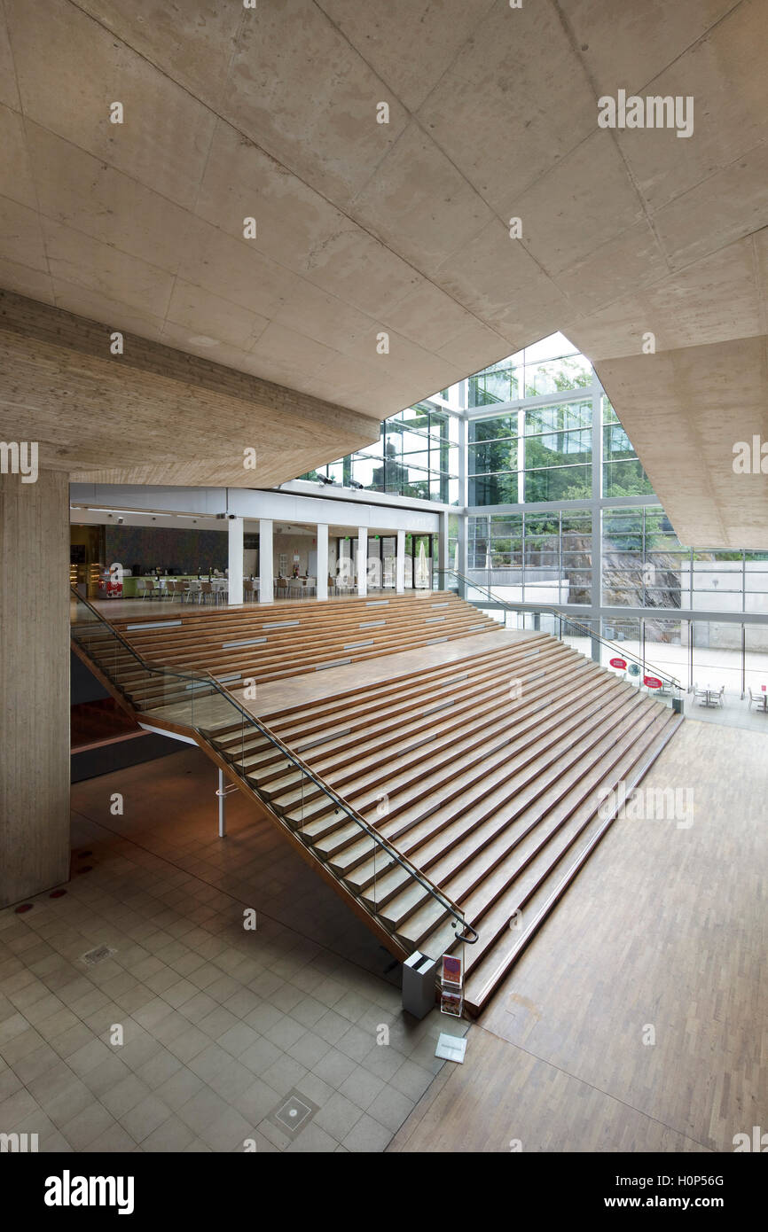 Ground level of atrium, with main staircase leading to restaurant ...
