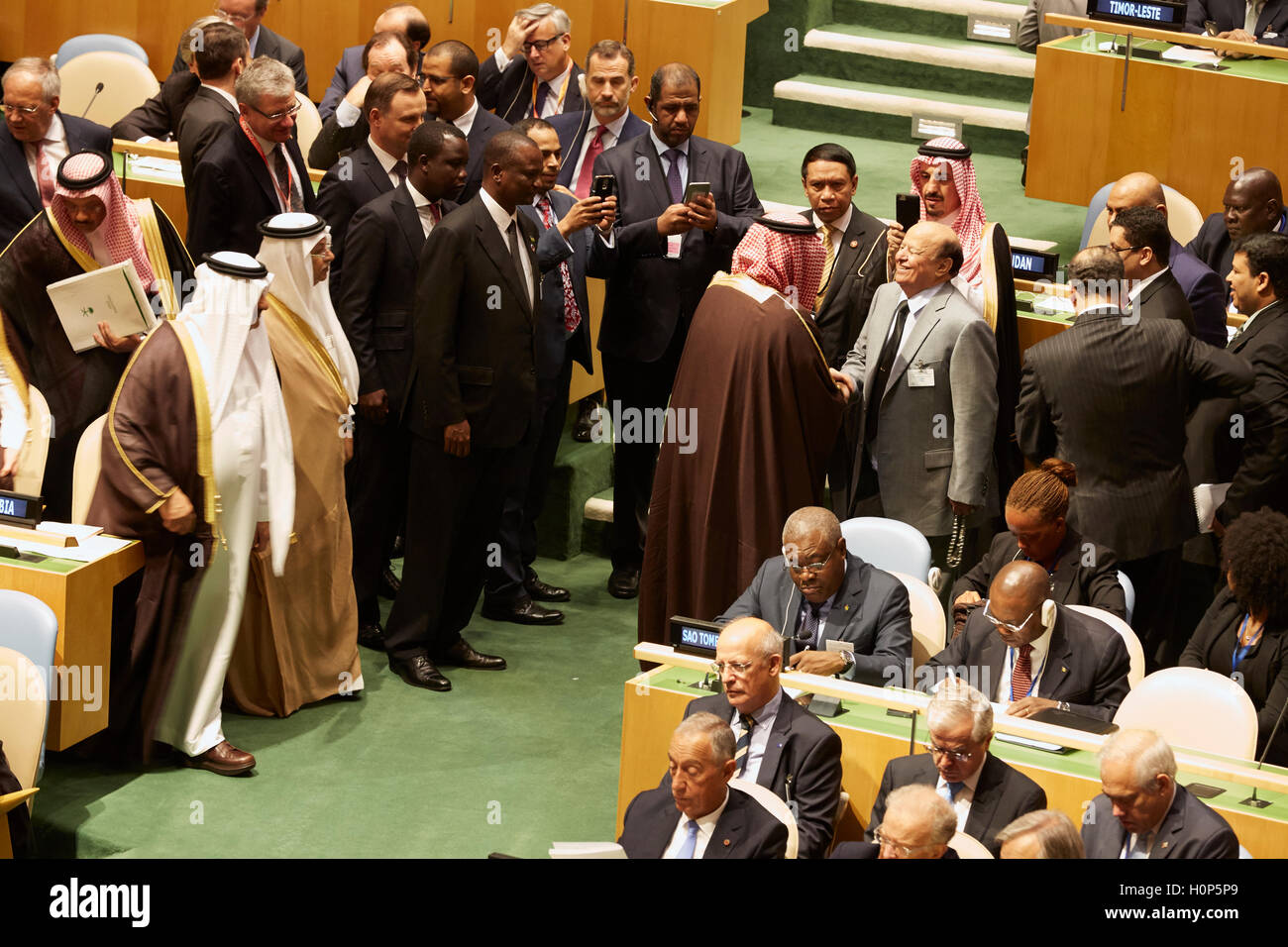 United Nations Headquarters, New York. Saudi Arabia delegates meet ...
