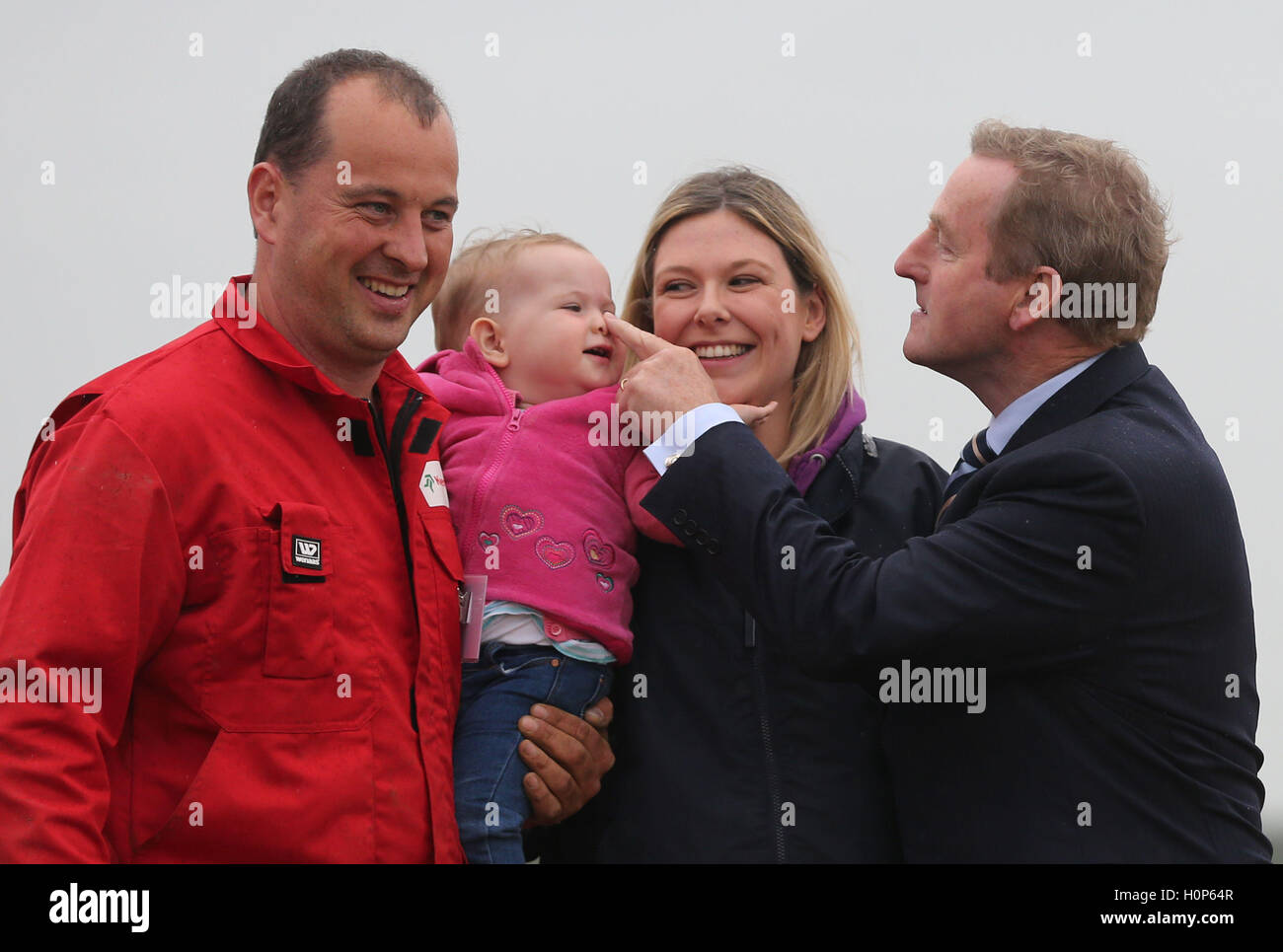 Taoiseach Enda Kenny (right) meets Ploughman Brian Mahon, his wife ...