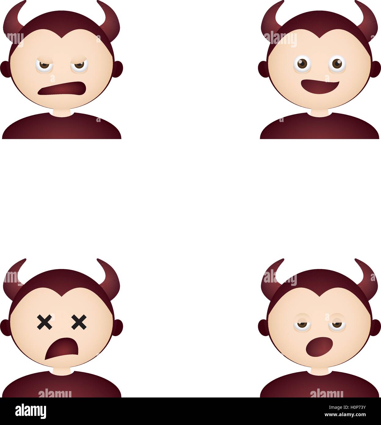 Devil Facial Expressions Stock Vector Image & Art - Alamy
