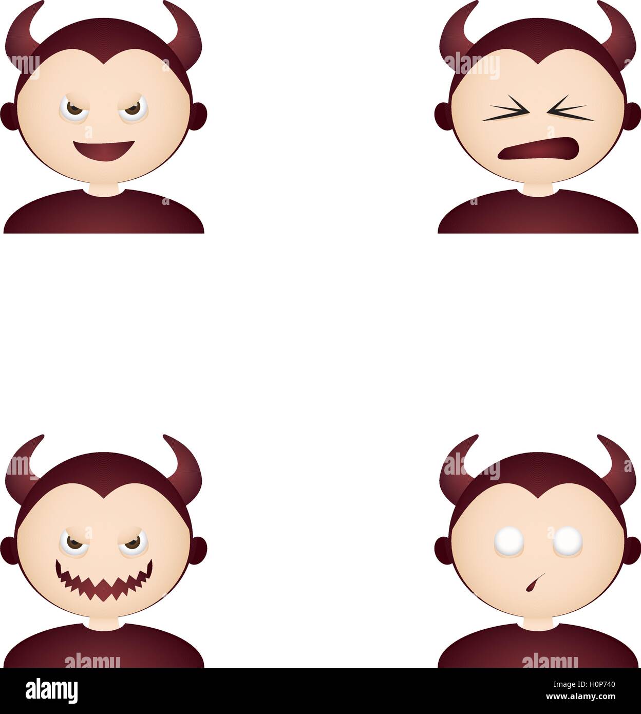 Devil Facial Expressions Stock Vector Image & Art - Alamy
