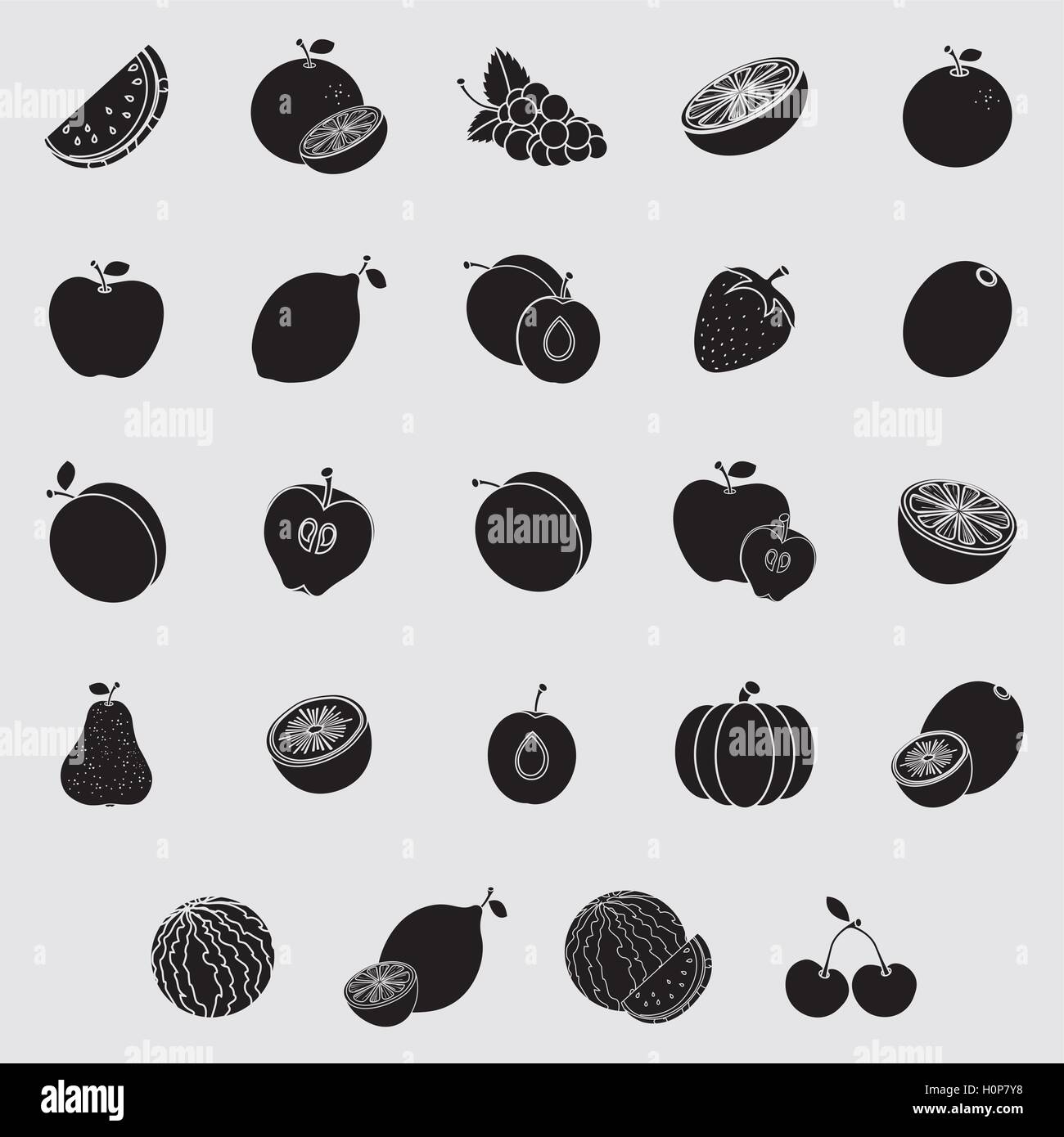 Sweet fruits silhouette Stock Vector Image & Art - Alamy