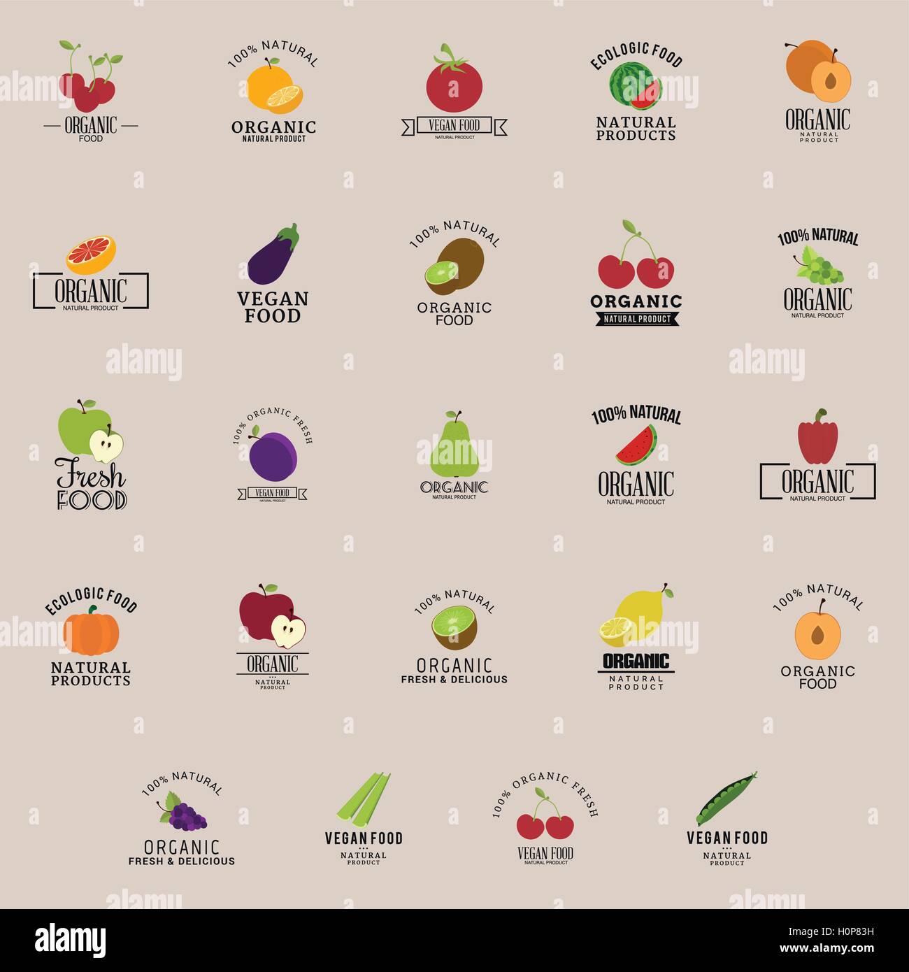 Organic Food Labels Stock Vector Image & Art - Alamy