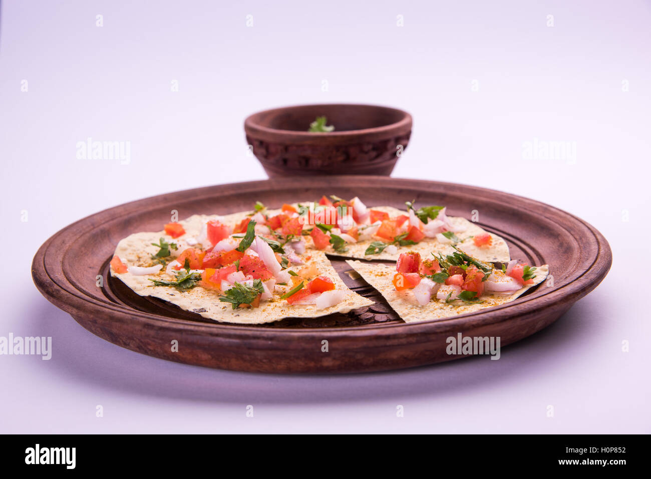 masala papad , indian vegetarian crispy food or starter Stock Photo - Alamy