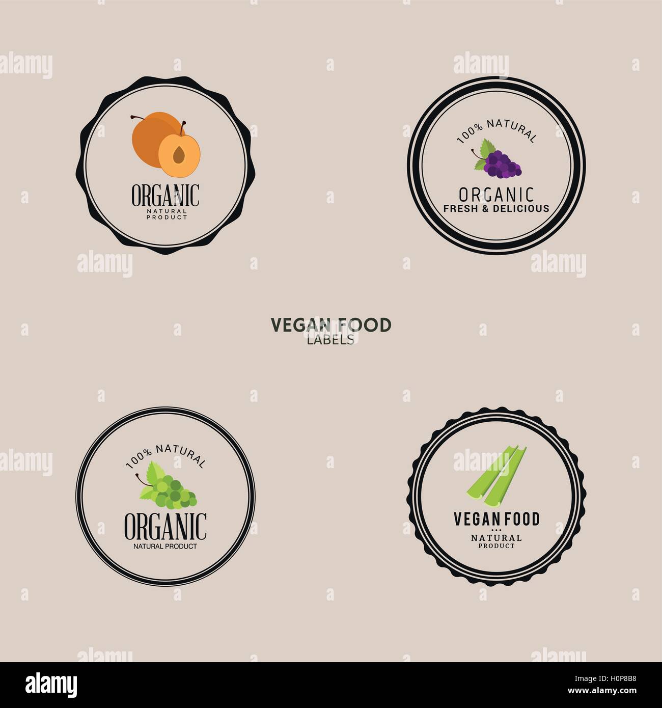 Organic Food Labels Stock Vector Image & Art - Alamy