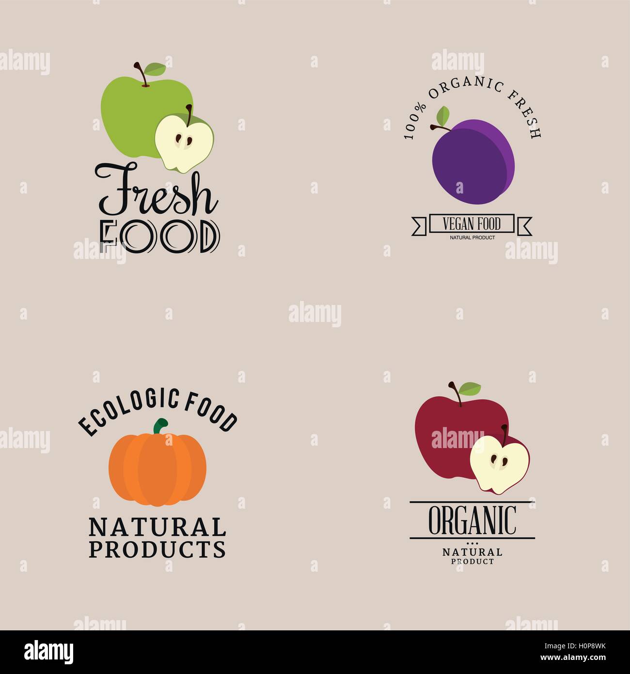 Organic Food Labels Stock Vector Image & Art - Alamy