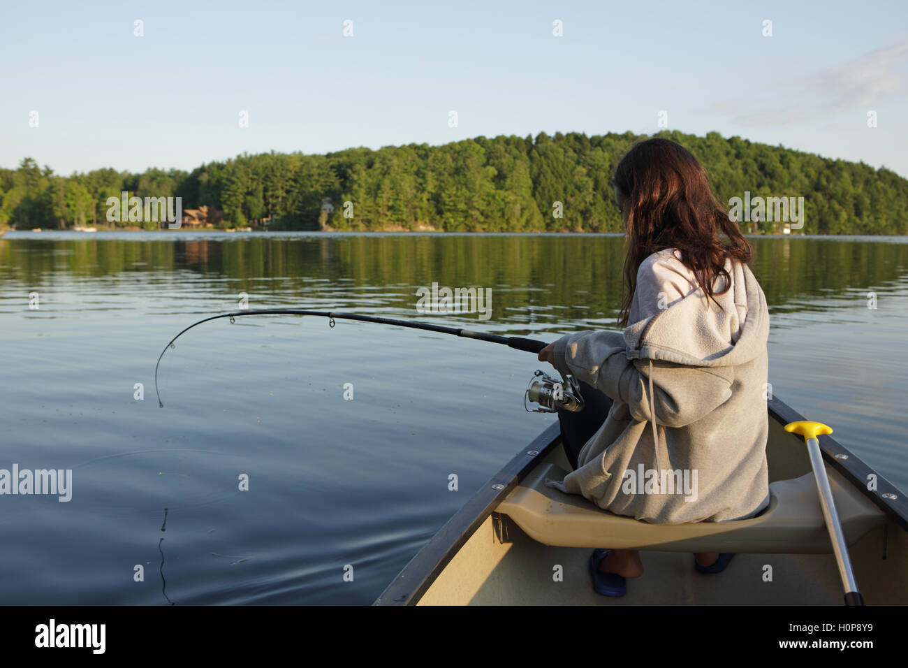 Cartoon Fishing Pole Bending