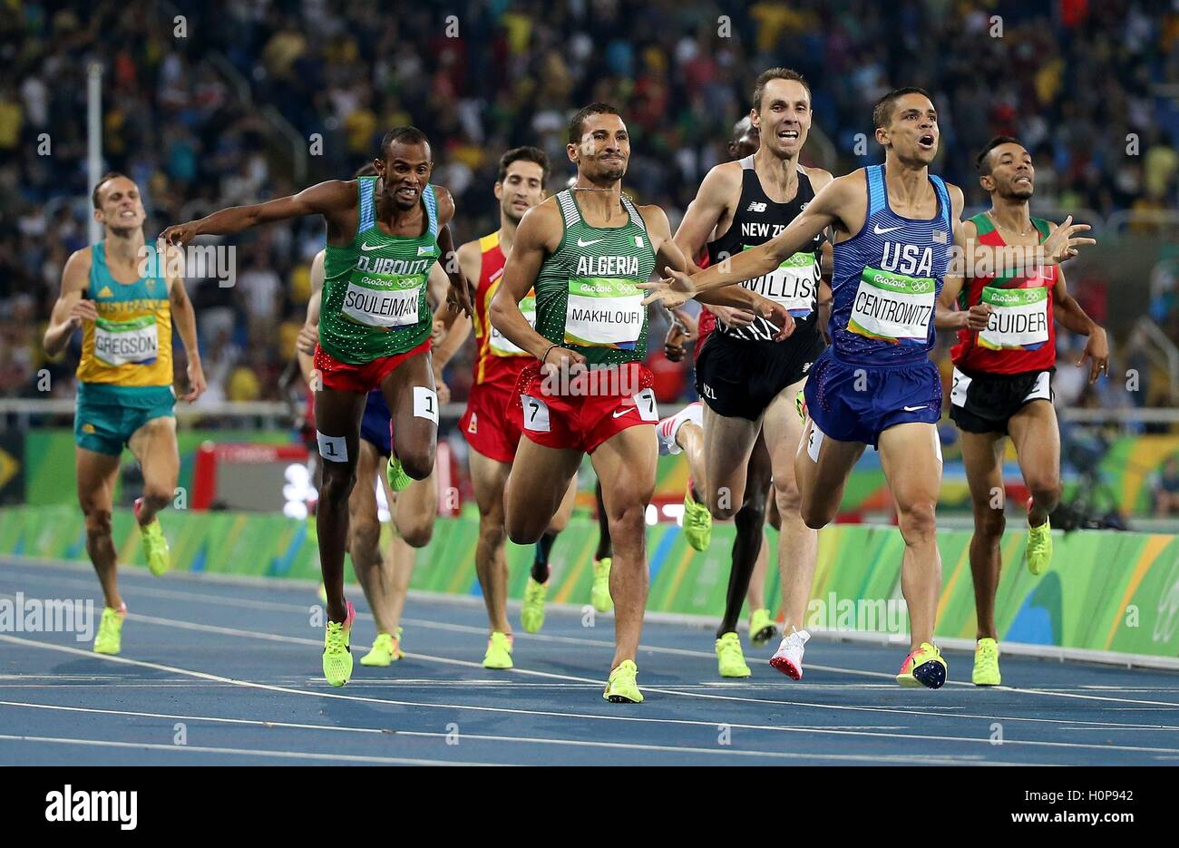 Matthew Centrowitz of the United States crosses the finish line of the ...