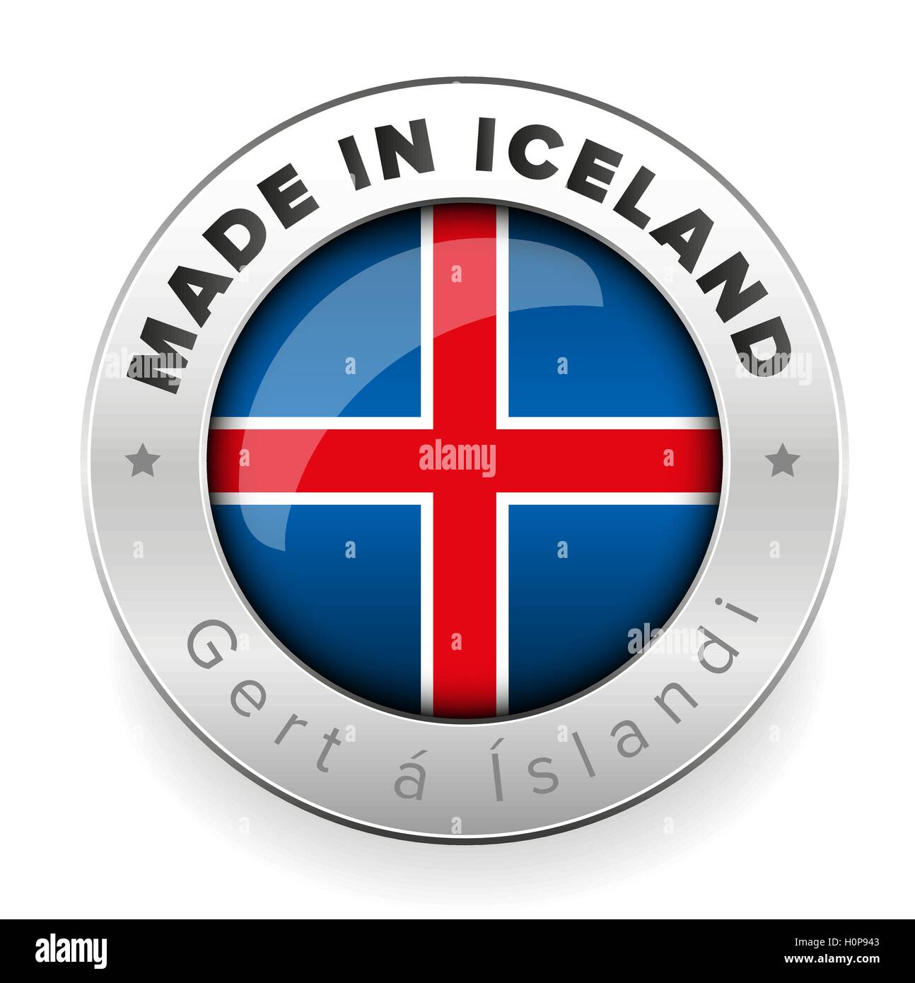 Made in Iceland button steel Stock Vector Image & Art - Alamy