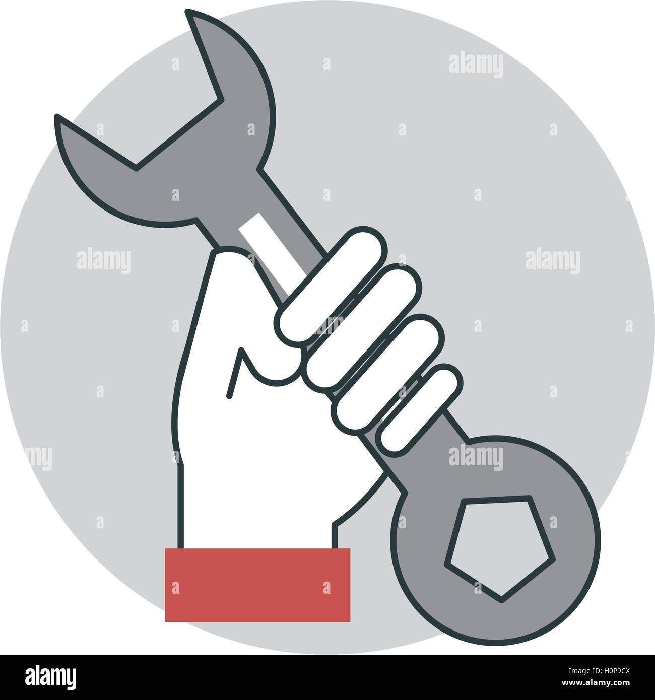 Wrench and hand of Under construction concept Stock Vector Image & Art ...