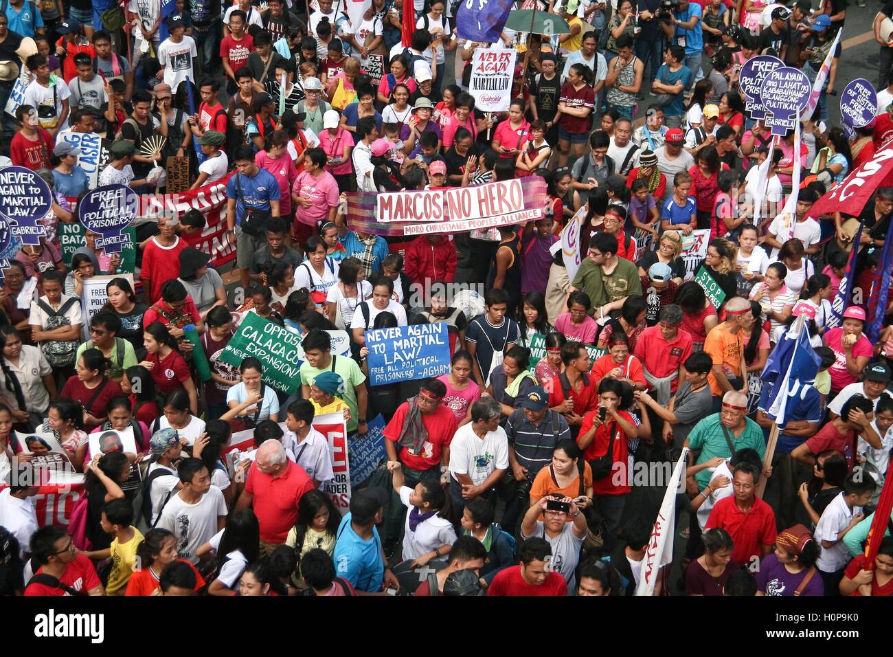 Manila, Philippines. 21st Sep, 2016. Hundreds of protesters occupied ...