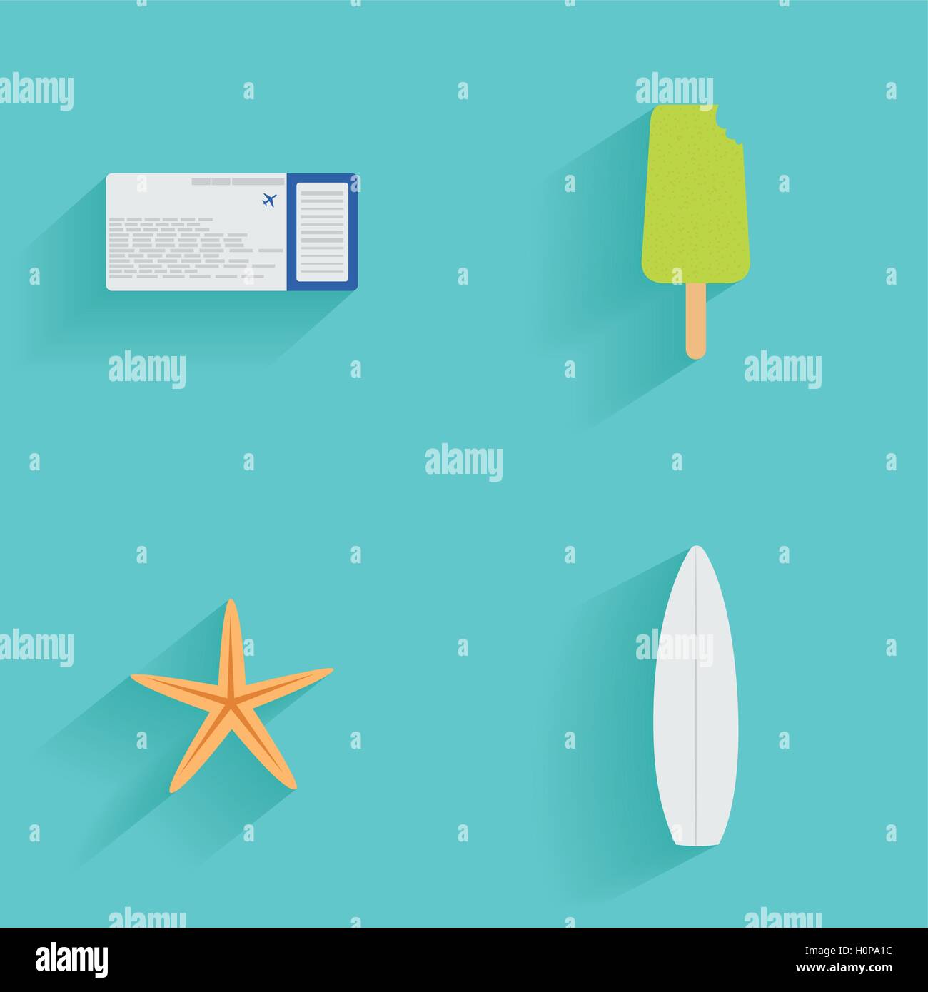 Summer Vacation Objects Stock Vector Image & Art - Alamy