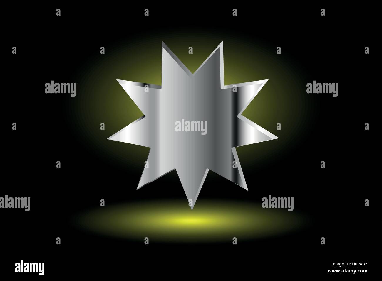 Baha'i symbol on yellow background , Bahai symbol Stock Vector Image ...