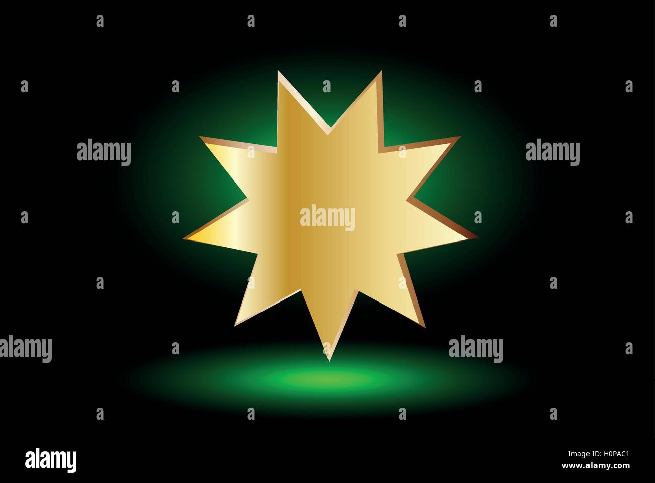 Baha'i symbol on green background , Bahai symbol Stock Vector Image ...