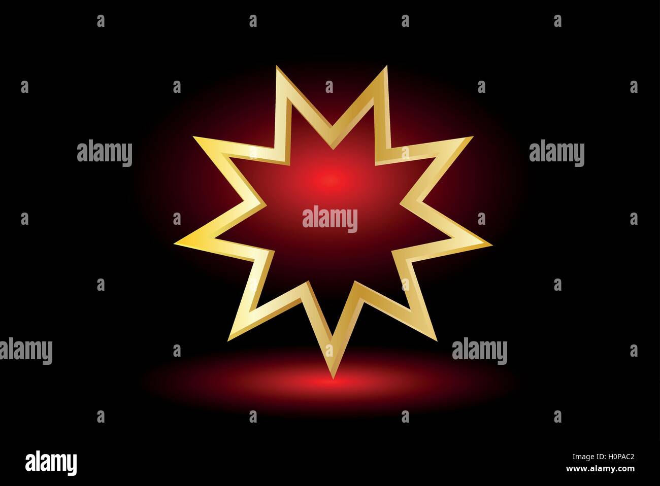 Baha'i symbol on red background , Bahai symbol Stock Vector Image & Art ...