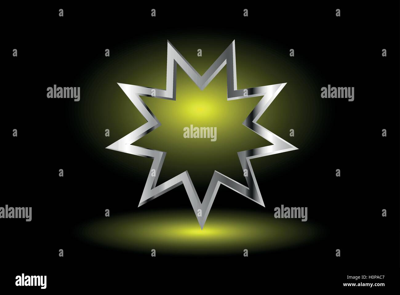 Baha'i symbol on yellow background , Bahai symbol Stock Vector Image ...