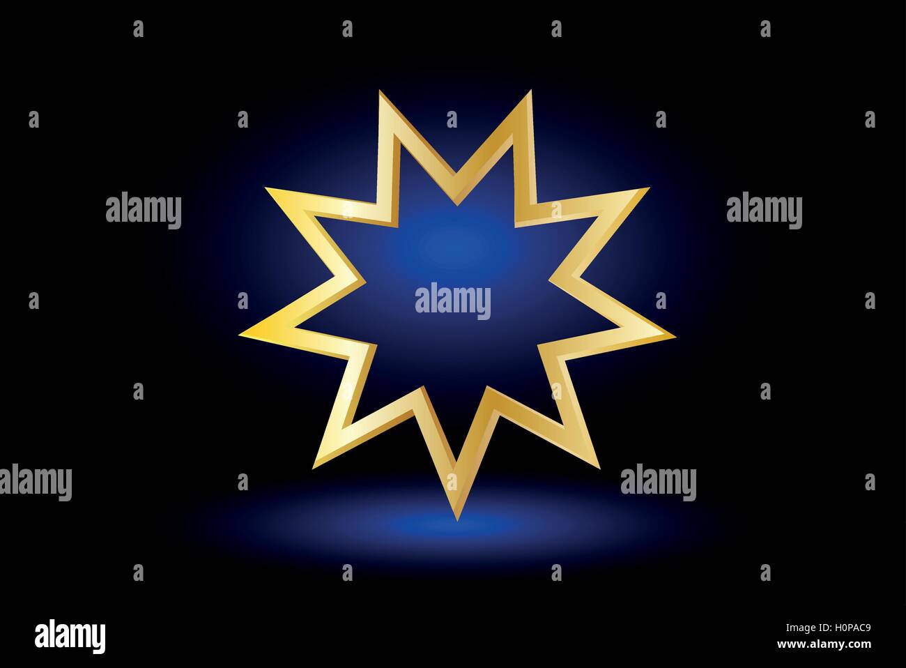 Baha'i symbol on blue background , Bahai symbol Stock Vector Image ...