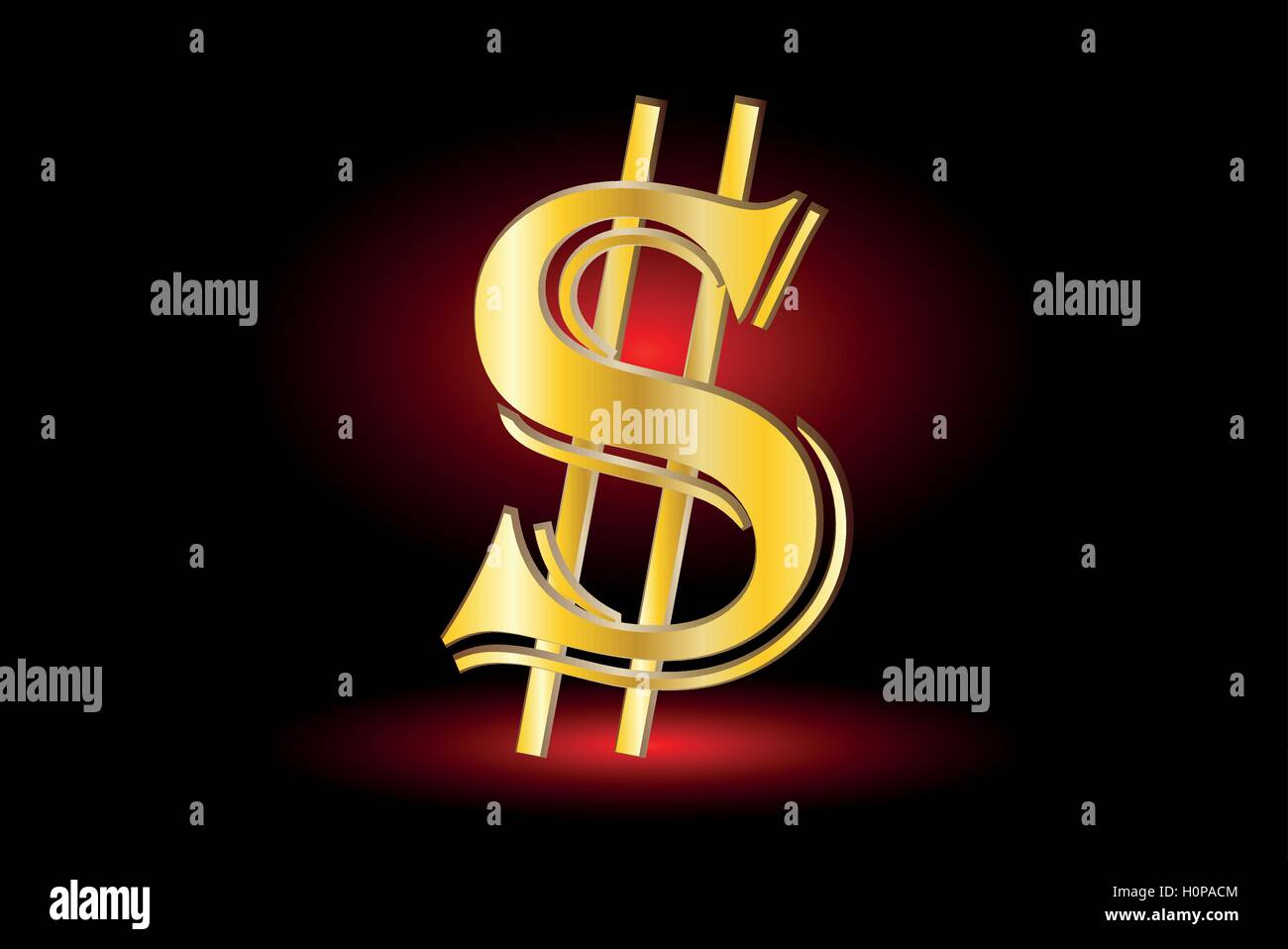Illustration of dollar symbol, dollar symbol,dollar symbol on a red ...