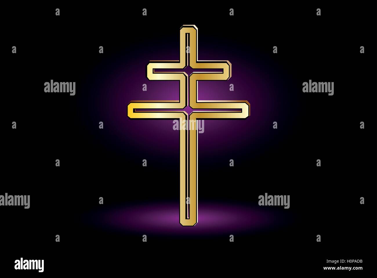 cross on a purple background ,double religious cross , Christian double ...