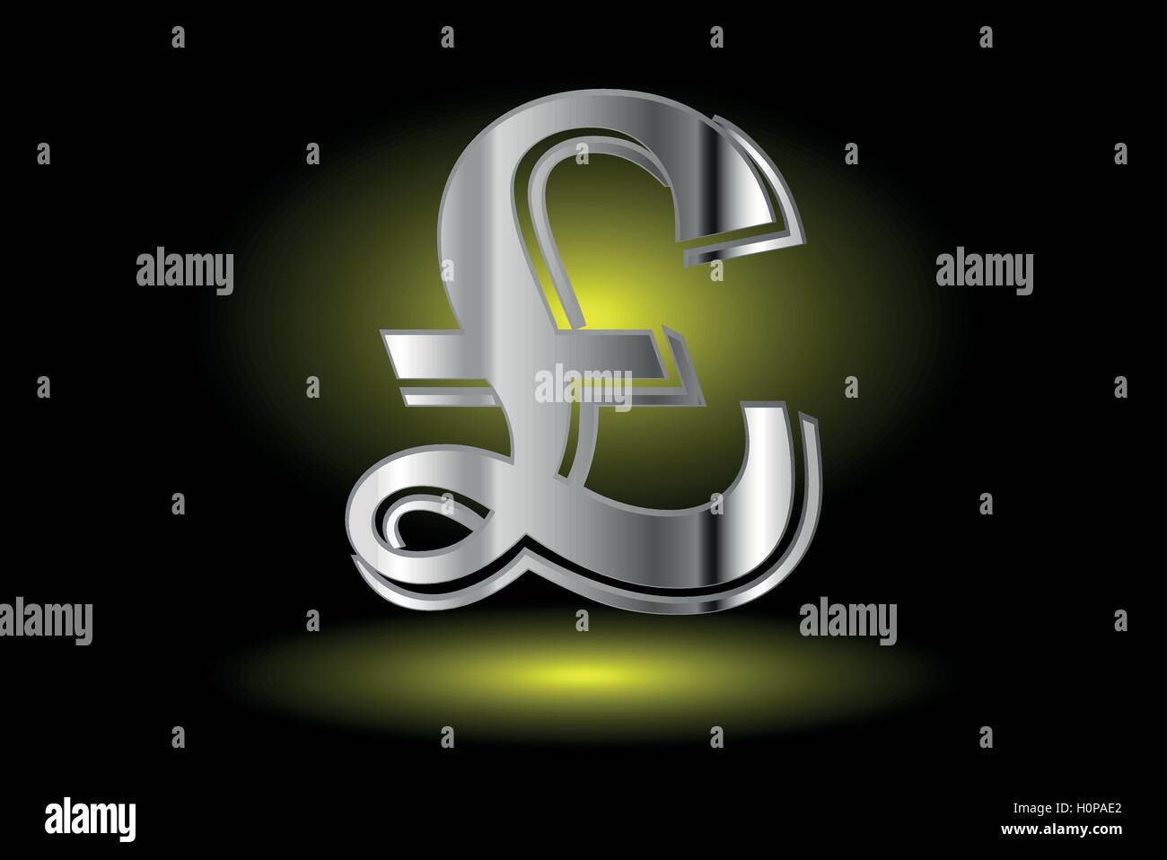 Pound symbol, Pound symbol icon on yellow background Stock Vector Image ...