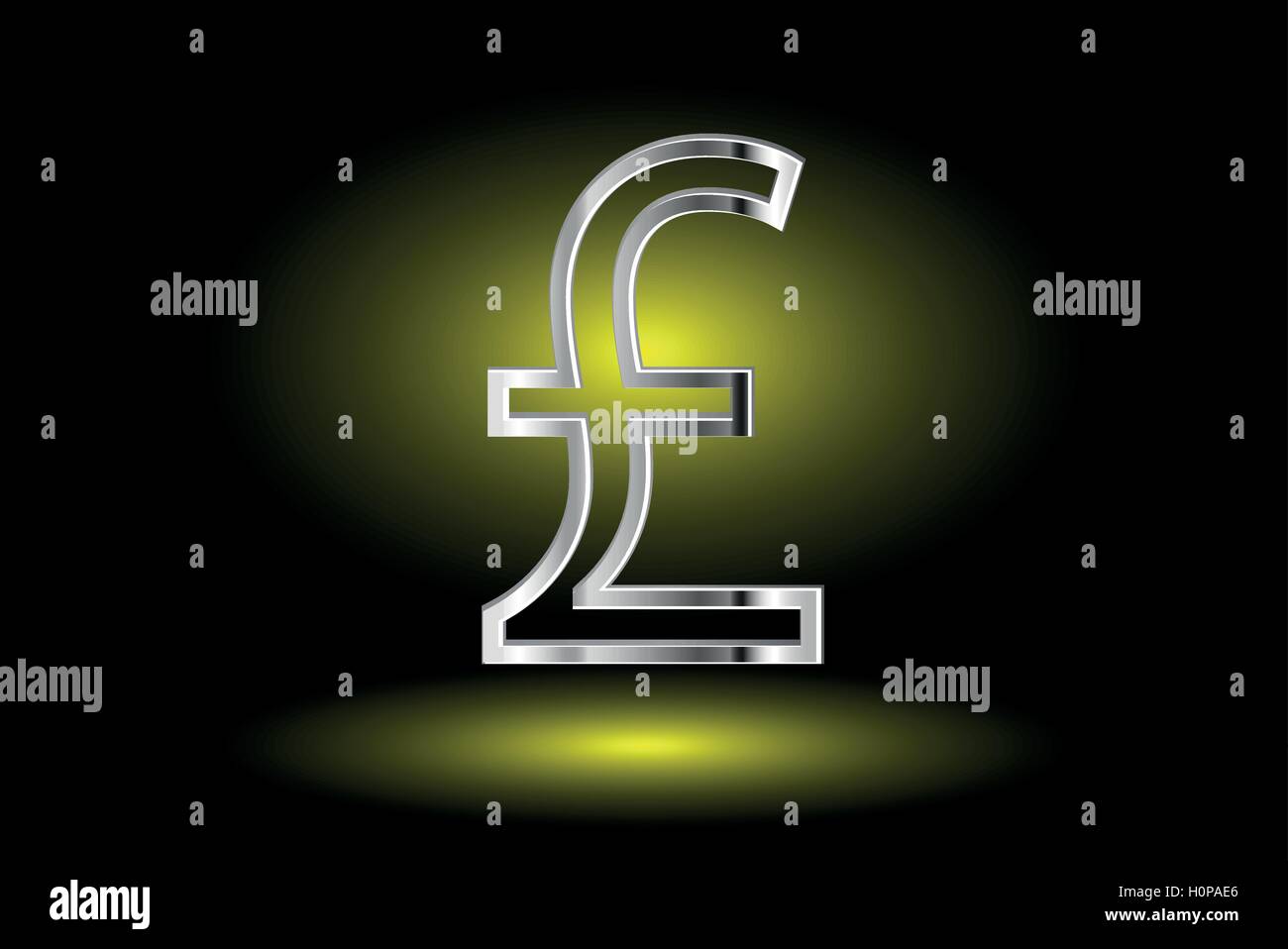 Pound symbol, Pound symbol icon on yellow background Stock Vector Image ...