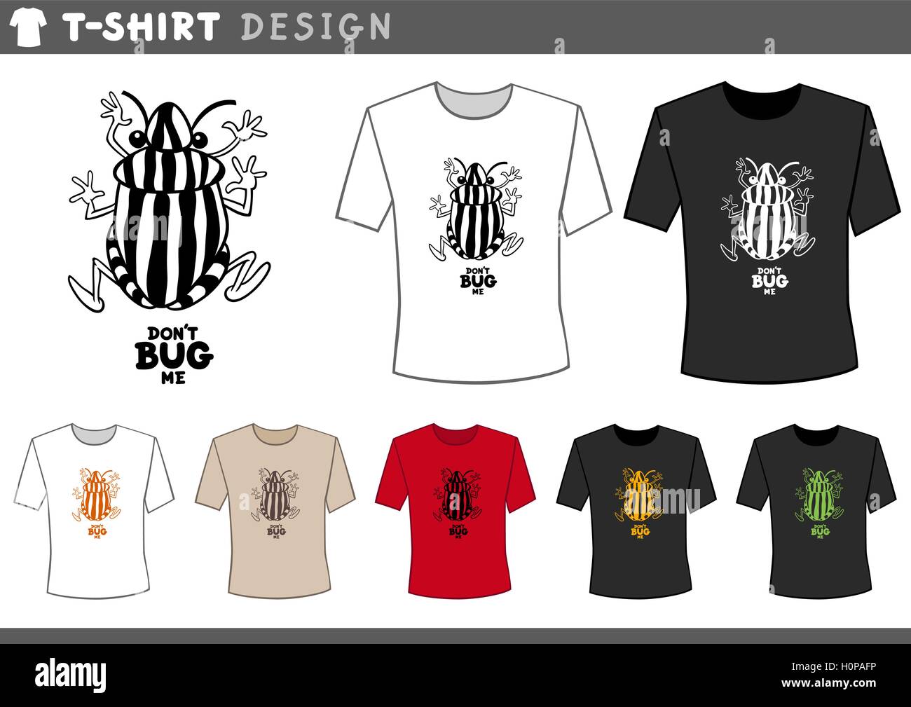 t shirt design with bug Stock Vector Image & Art - Alamy
